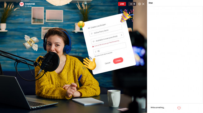 Go Live on Creatortab - Live Streaming Features! | Blog Creatortab - Support Creators